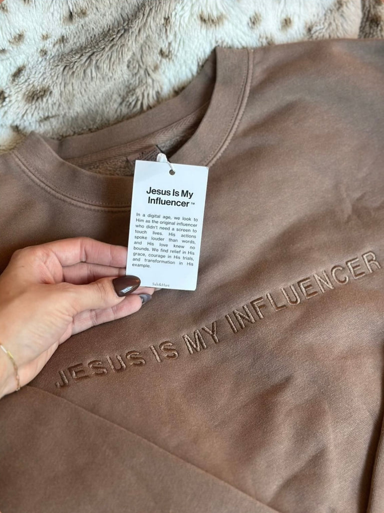 Jesus Is My Influencer™ Embroidered Sweatshirt - Bold Christian Appare – Salt and Hart